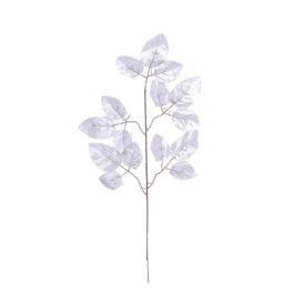 49cm Rose Leaf Spray Metalic Silver