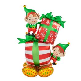 53" Christmas Elves Airloonz Foil Balloon
