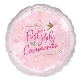 18" Pink First Holy Communion Foil Balloon