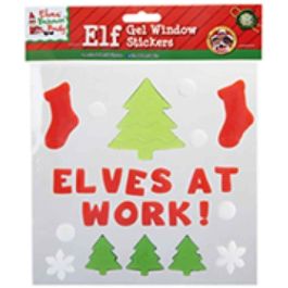Elves at Work Gel Window Stickers