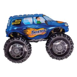 14" Mini Flexmetal Big Wheel Blue Foil Balloon