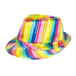 Hat Popstar sequins rainbow