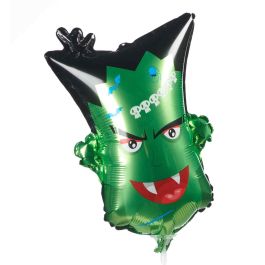 Mini Green Monster Head Bamboo Party Foil Balloon