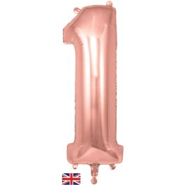 34" Rose Gold Number 1 Oaktree Foil Balloon